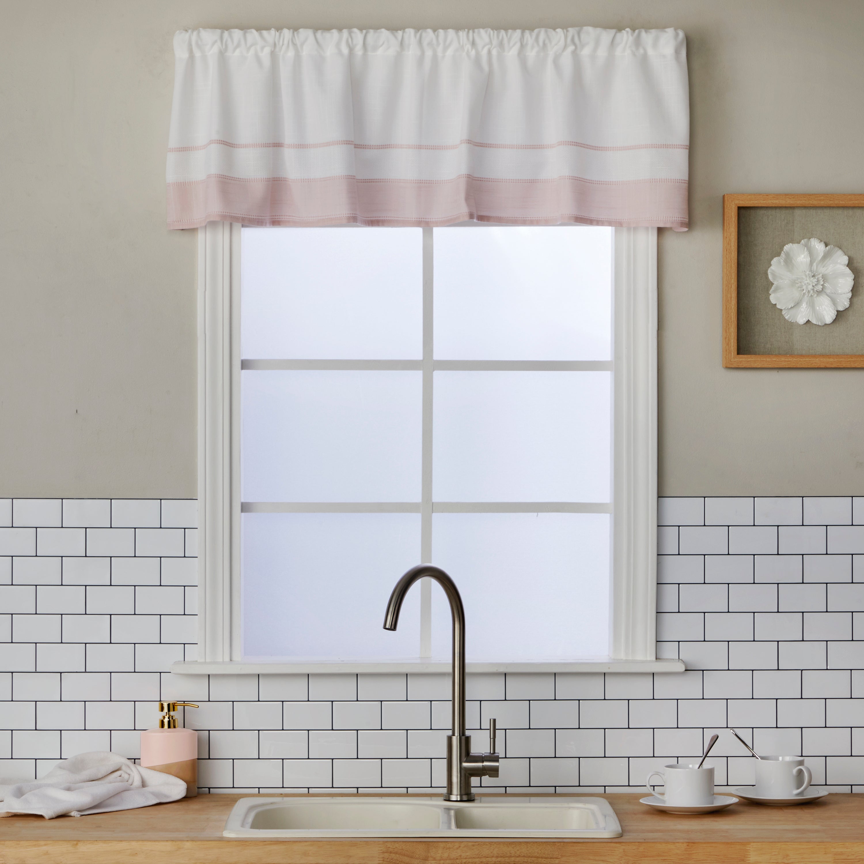 Carrick Stripe Window Valance, Pink, 56" x 13" – SKL Home