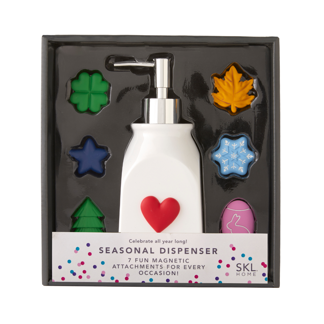 Seasonal Lotion/Soap Dispenser, White/Silver – SKL Home
