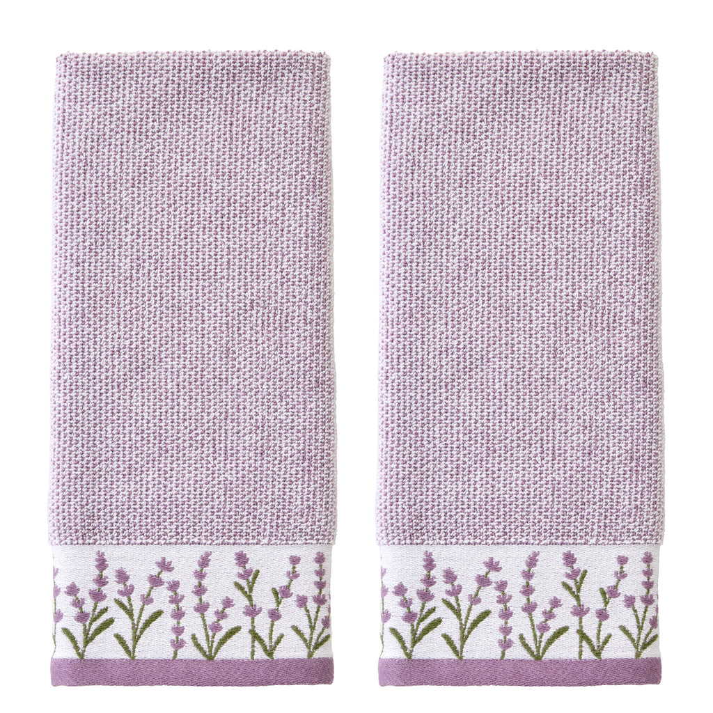 Lavender Border 2-Piece Hand Towel Set, Purple – SKL Home