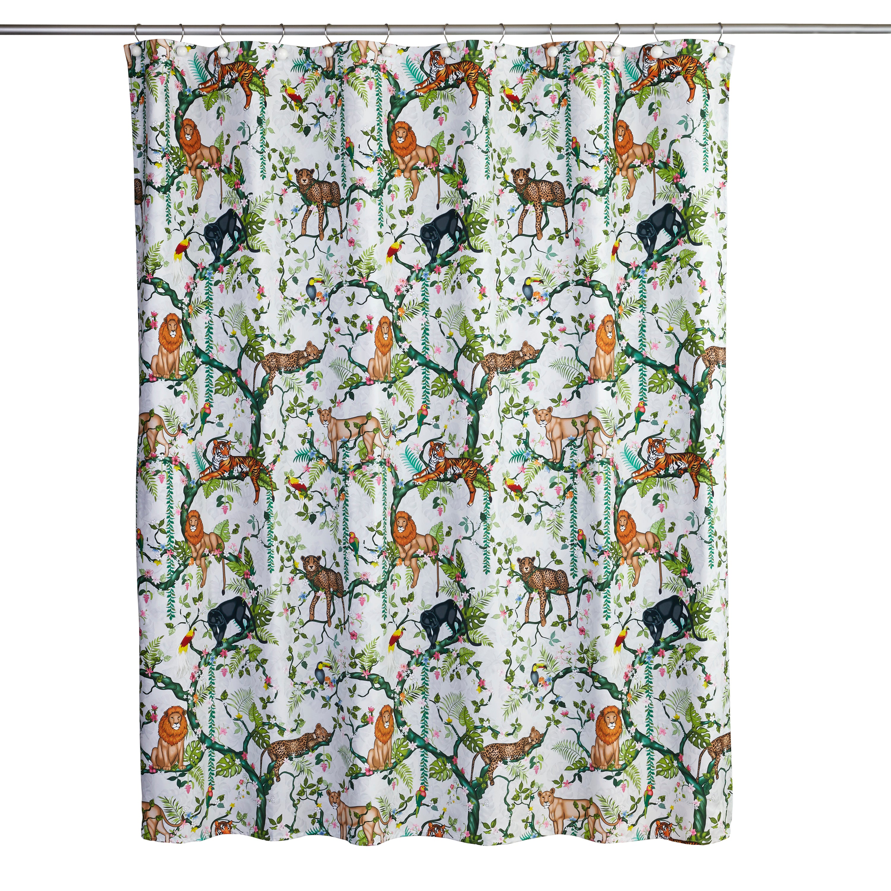 Vern Yip by SKL Home Jungle Cats Fabric Shower Curtain, Multi