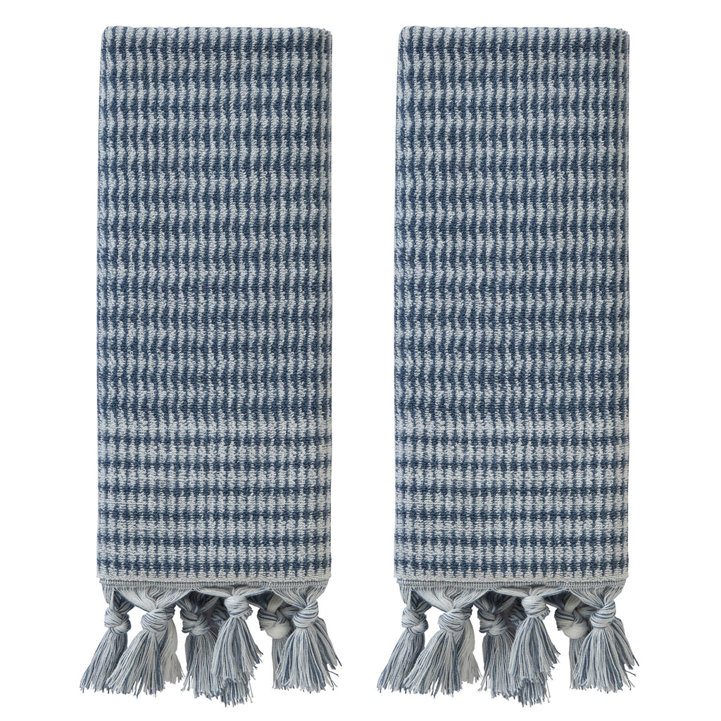 Longborough 2-Piece Turkish Cotton Hand Towel Set, Denim SKL Home